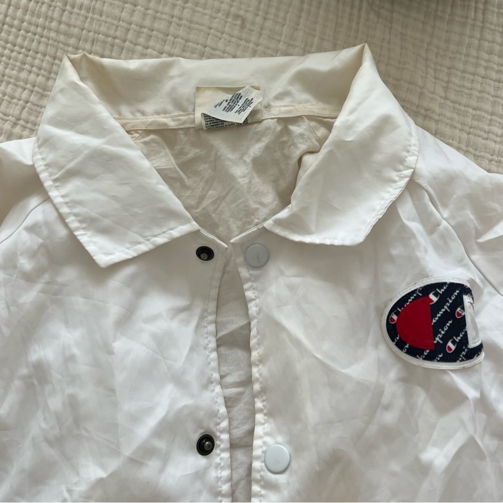 Vintage Champion White Bomber Jacket - Gem
